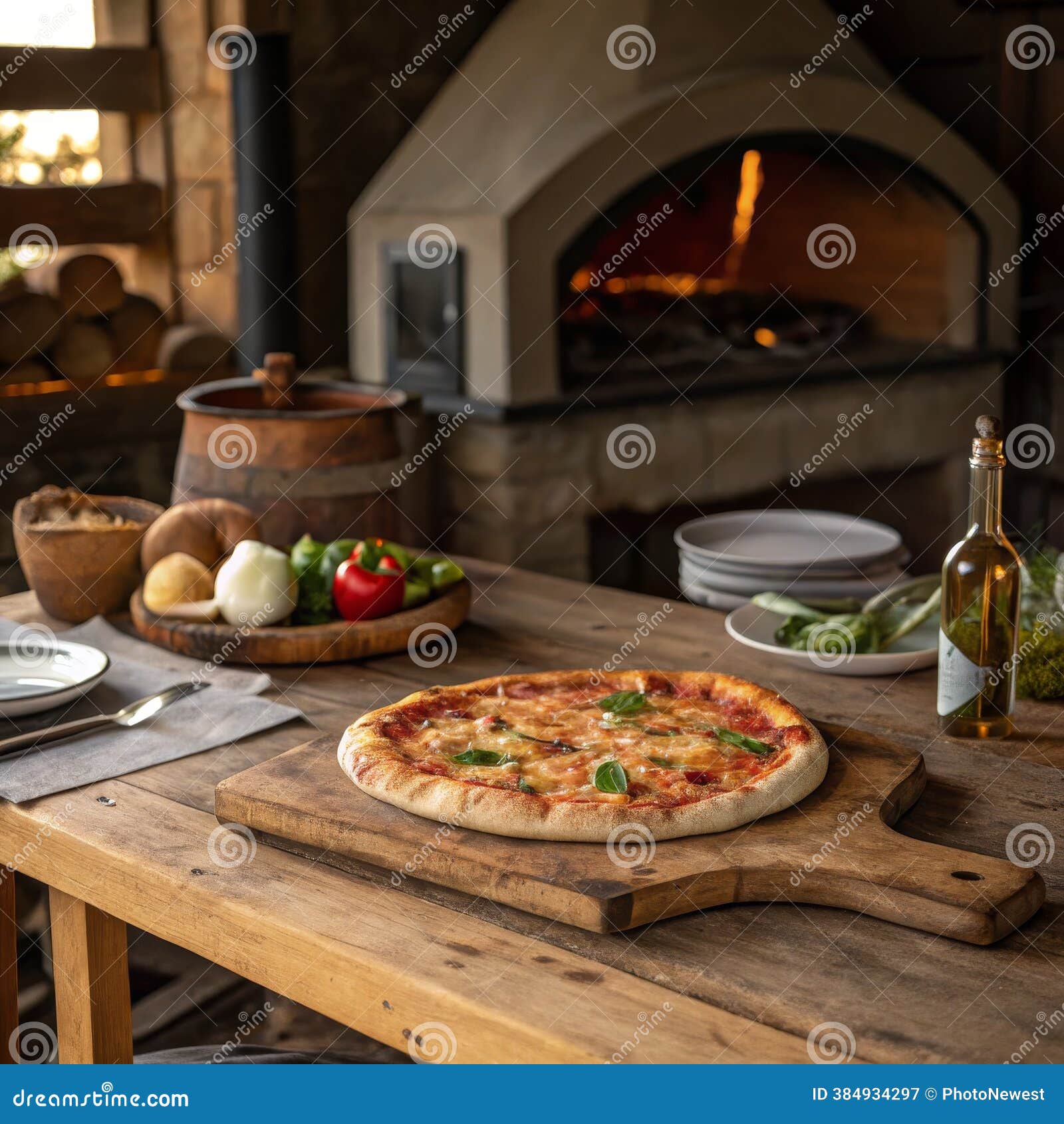 Pizza Rustic Restaurant Logo Illustration | CartoonDealer.com #235144191