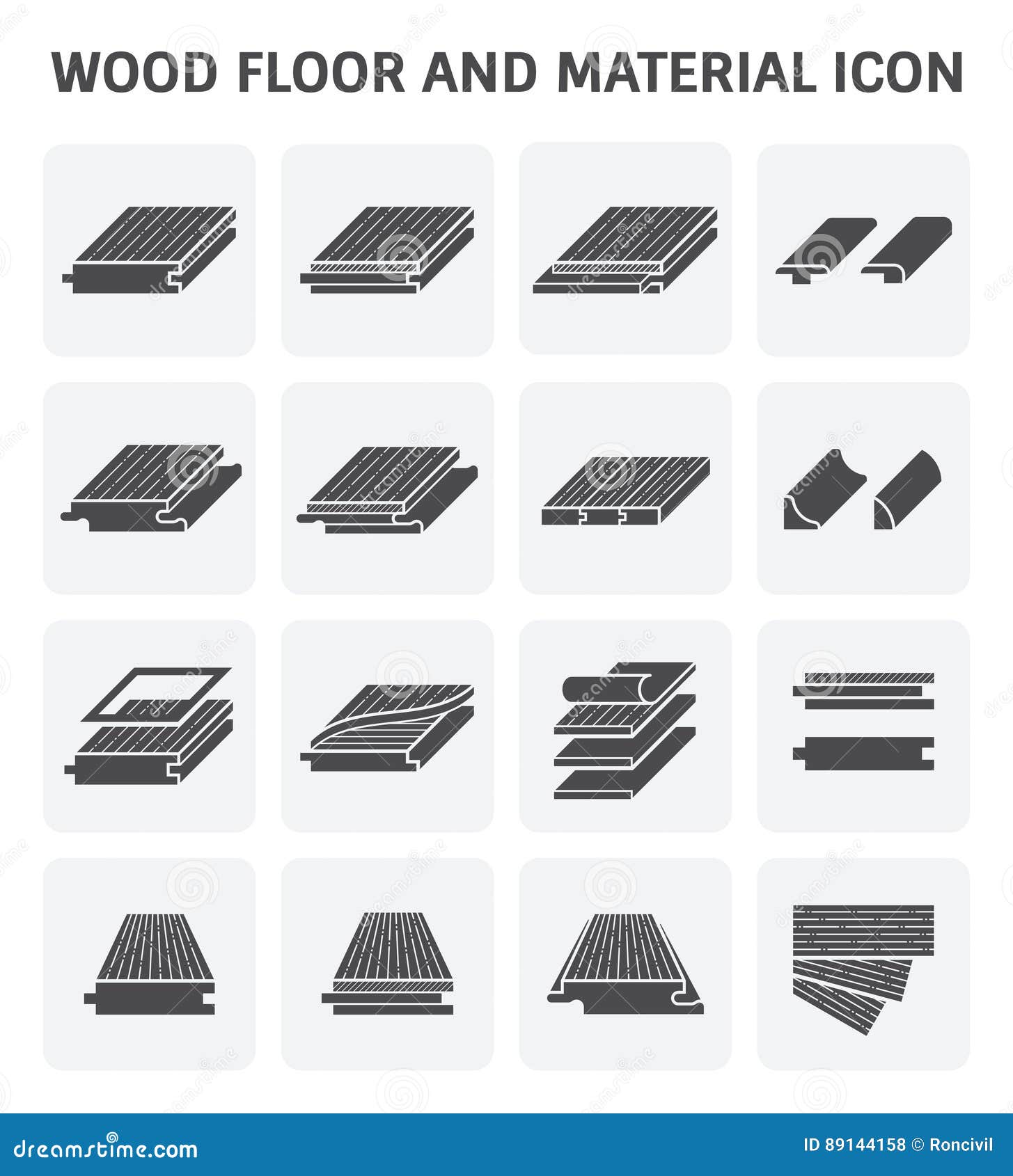 Wood Floor Icon stock vector. Illustration of block, interior - 89144158