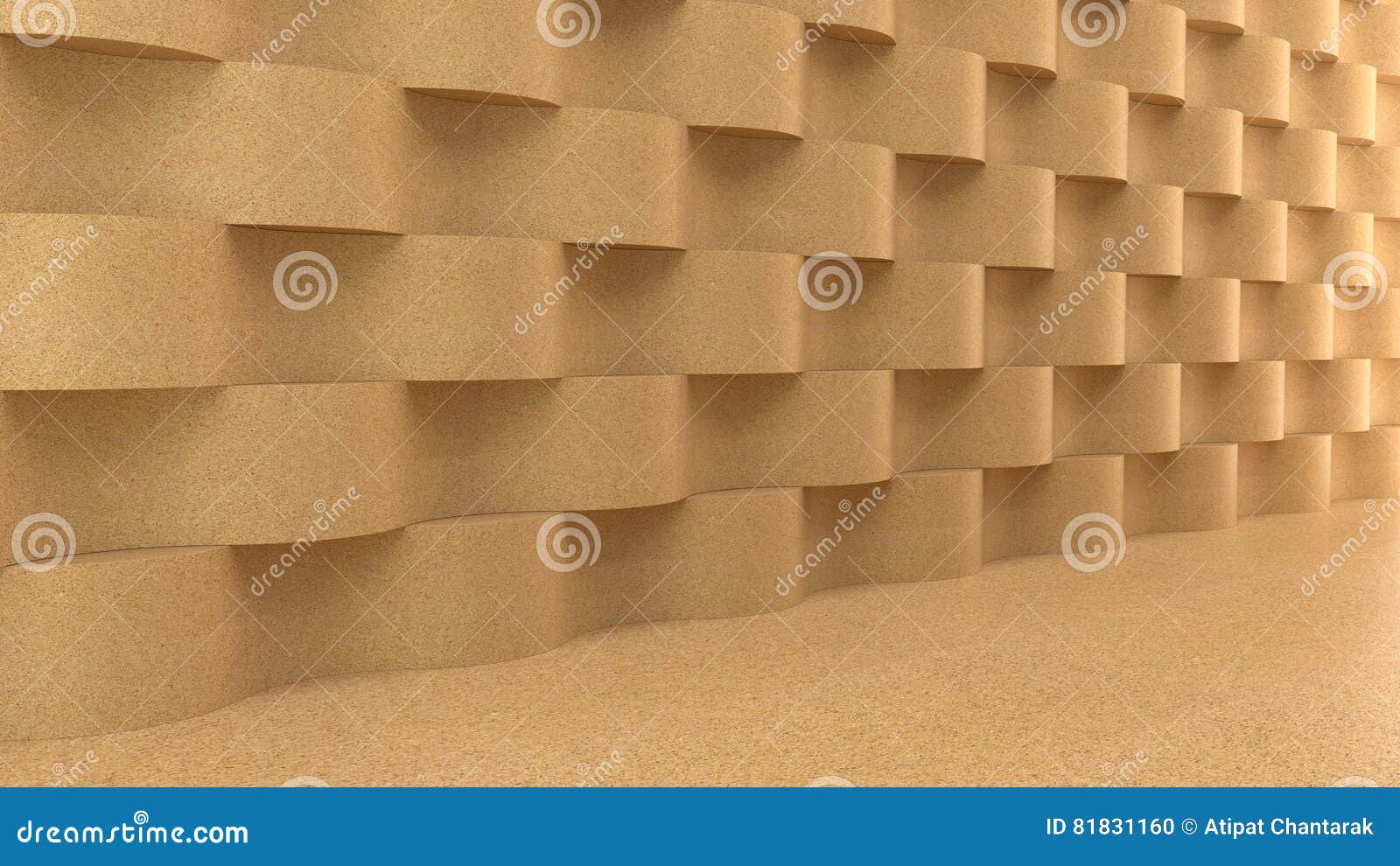 Wood Floor with Waves Pattern Background, 3D Rendering Stock ...