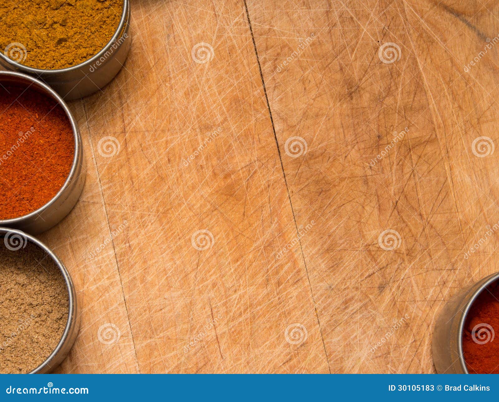 Wood Background with Spices Stock Image - Image of savory, powder: 30105183