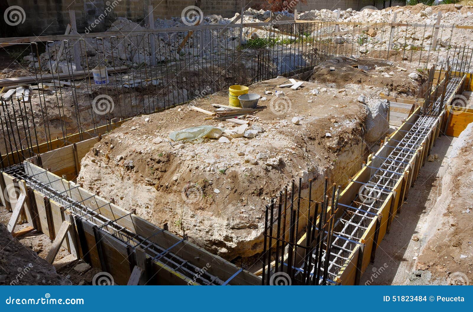 Wood Formwork and Reinforcing Steel Bars Stock Photo - Image of bars ...