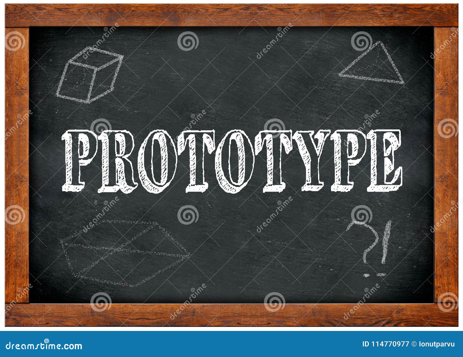 Wood Frame Blackboard with PROTOTYPE Text Written with Chalk. Stock ...