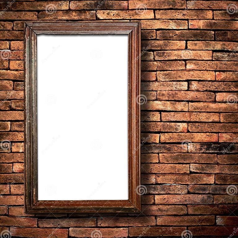 Wood frame brick wall stock photo. Image of concrete - 15651344
