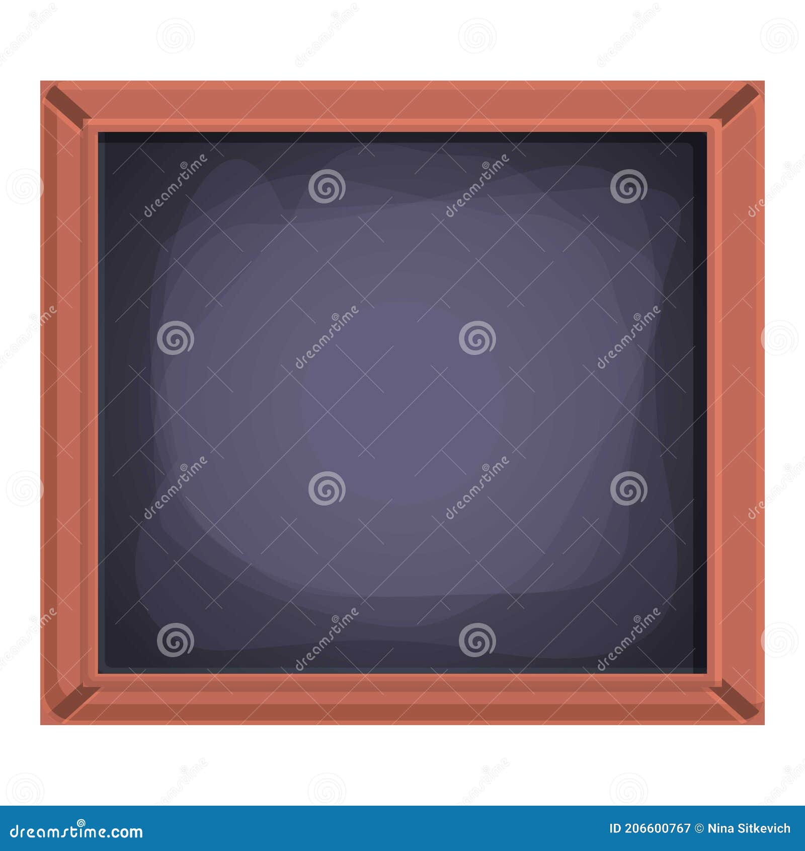 Wood Frame Chalkboard Icon, Cartoon Style Stock Illustration ...