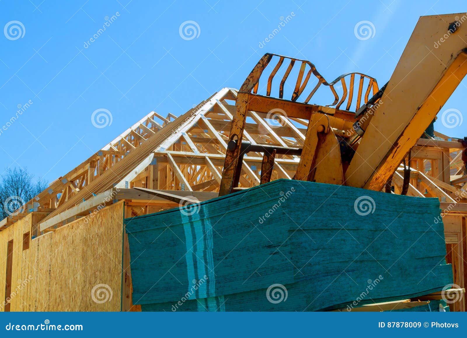 Wood Frame of House Under Construction, Stock Image - Image of color ...