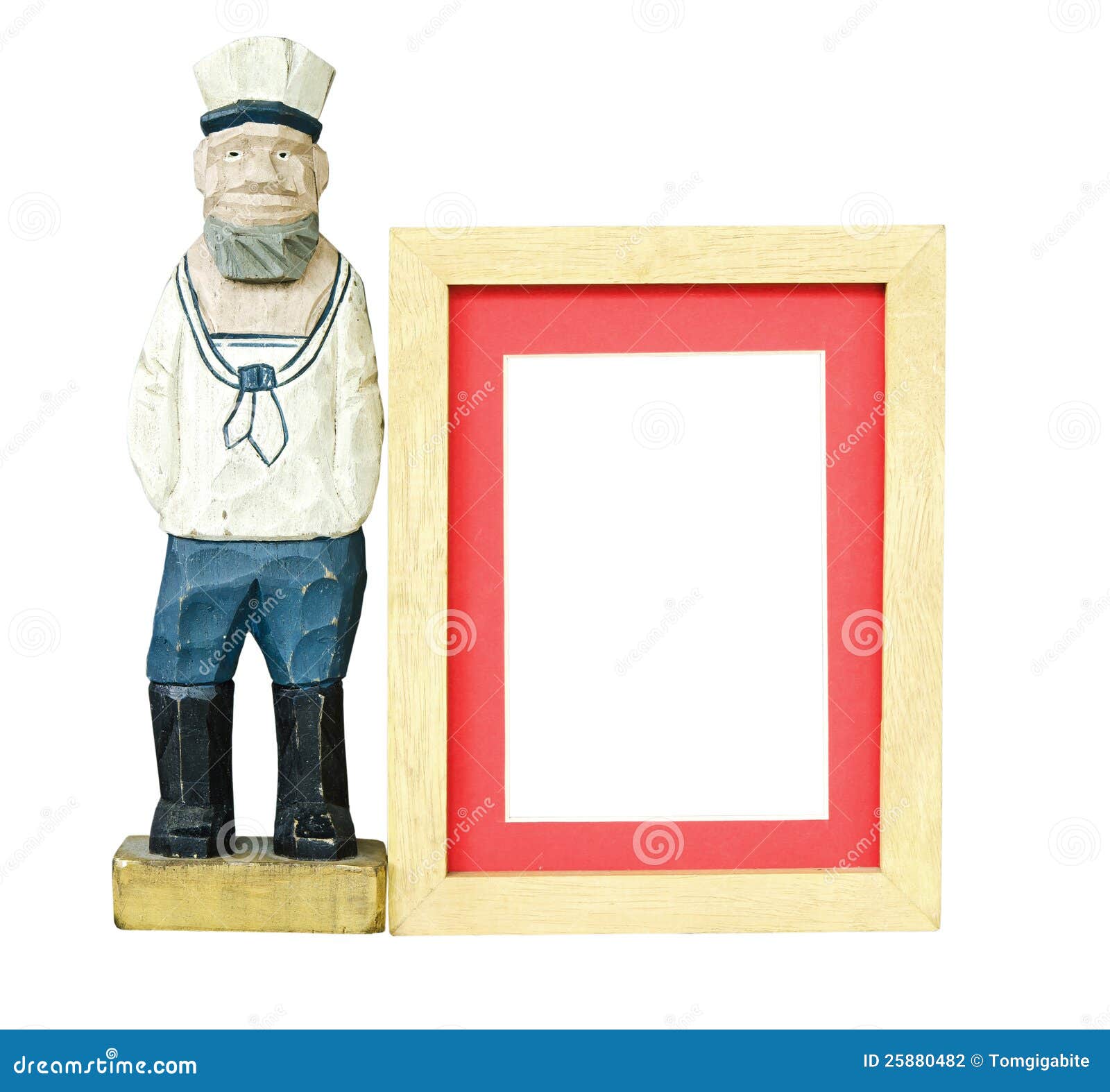 Wood Frame with Old Sailor Toy Stock Photo - Image of border, sailor ...
