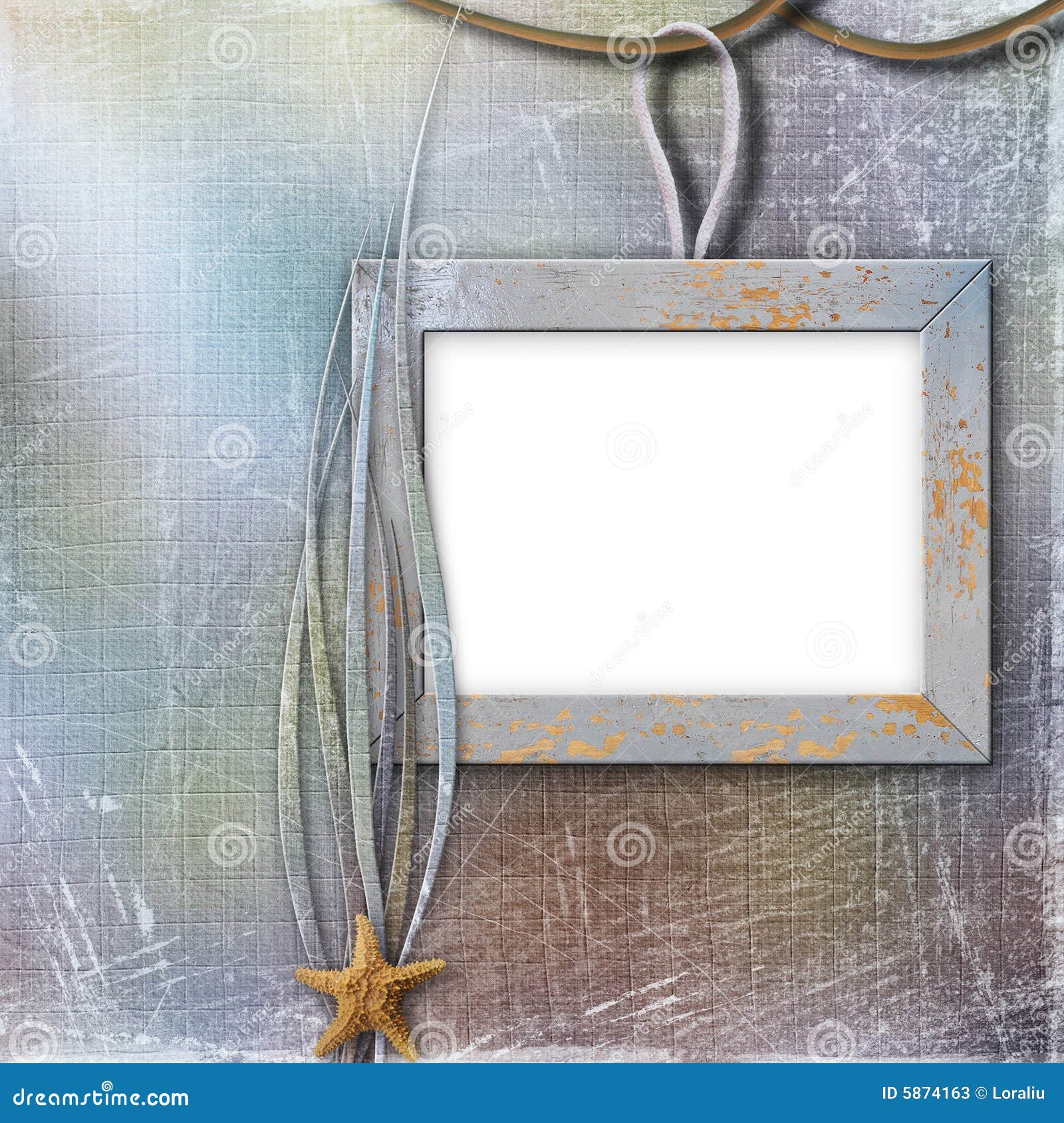 Wood Frame for Photo, on the Abstract Background Stock Illustration ...