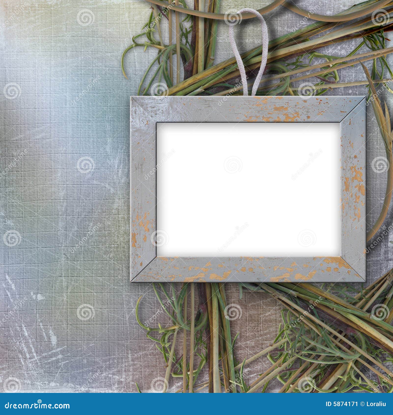 Wood Frame for Photo, on the Abstract Background Stock Illustration ...