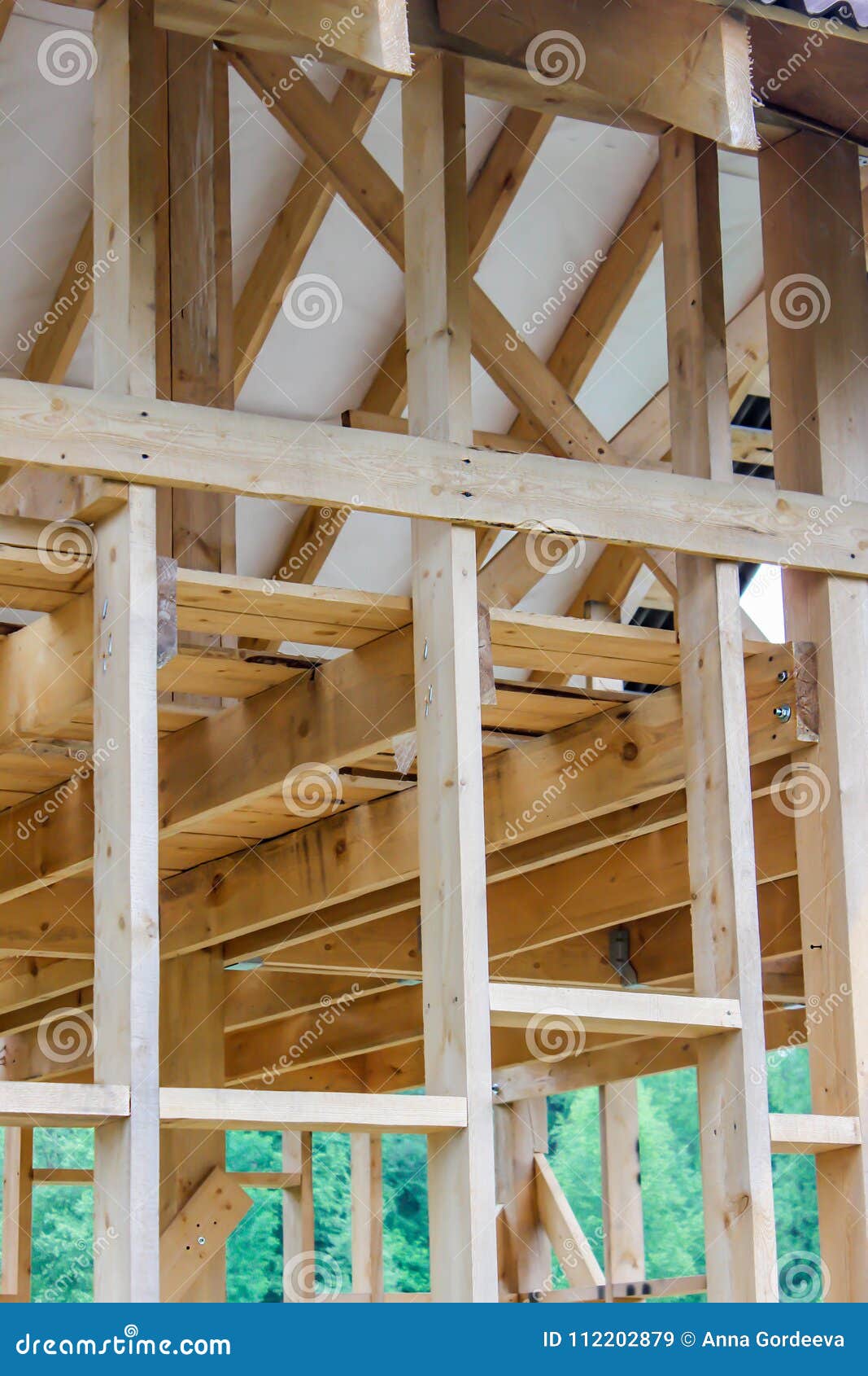 Wood Frame Residential Construction Site. Stock Image - Image of ...
