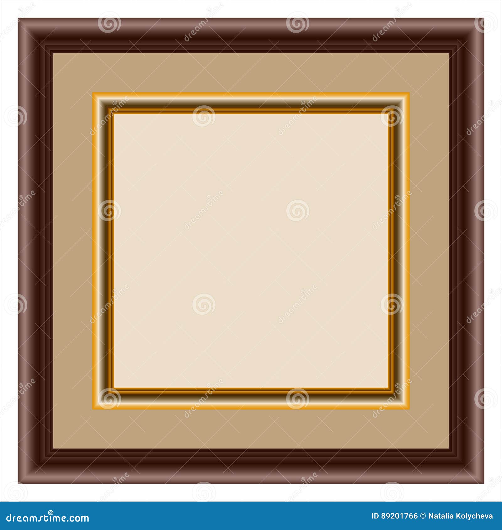 Wood frame stock vector. Illustration of style, rectangle - 89201766