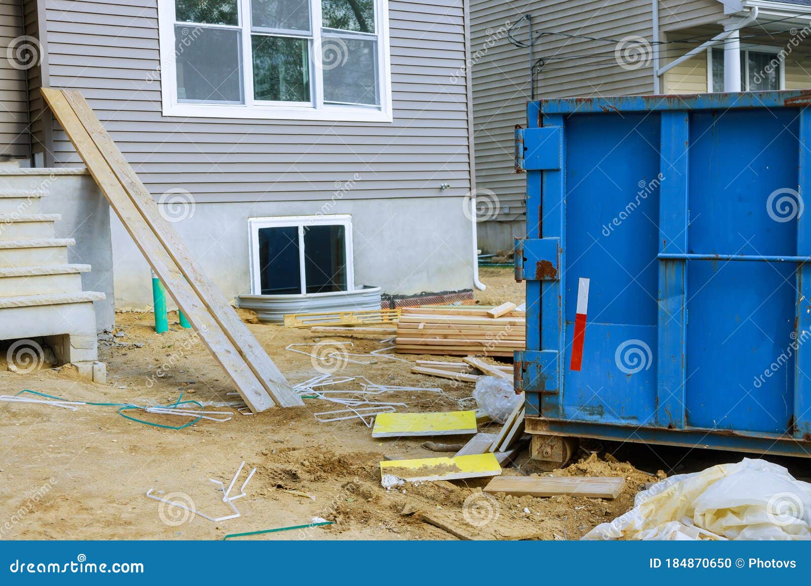 Wood Frame Structure of House Under Construction on Construction ...
