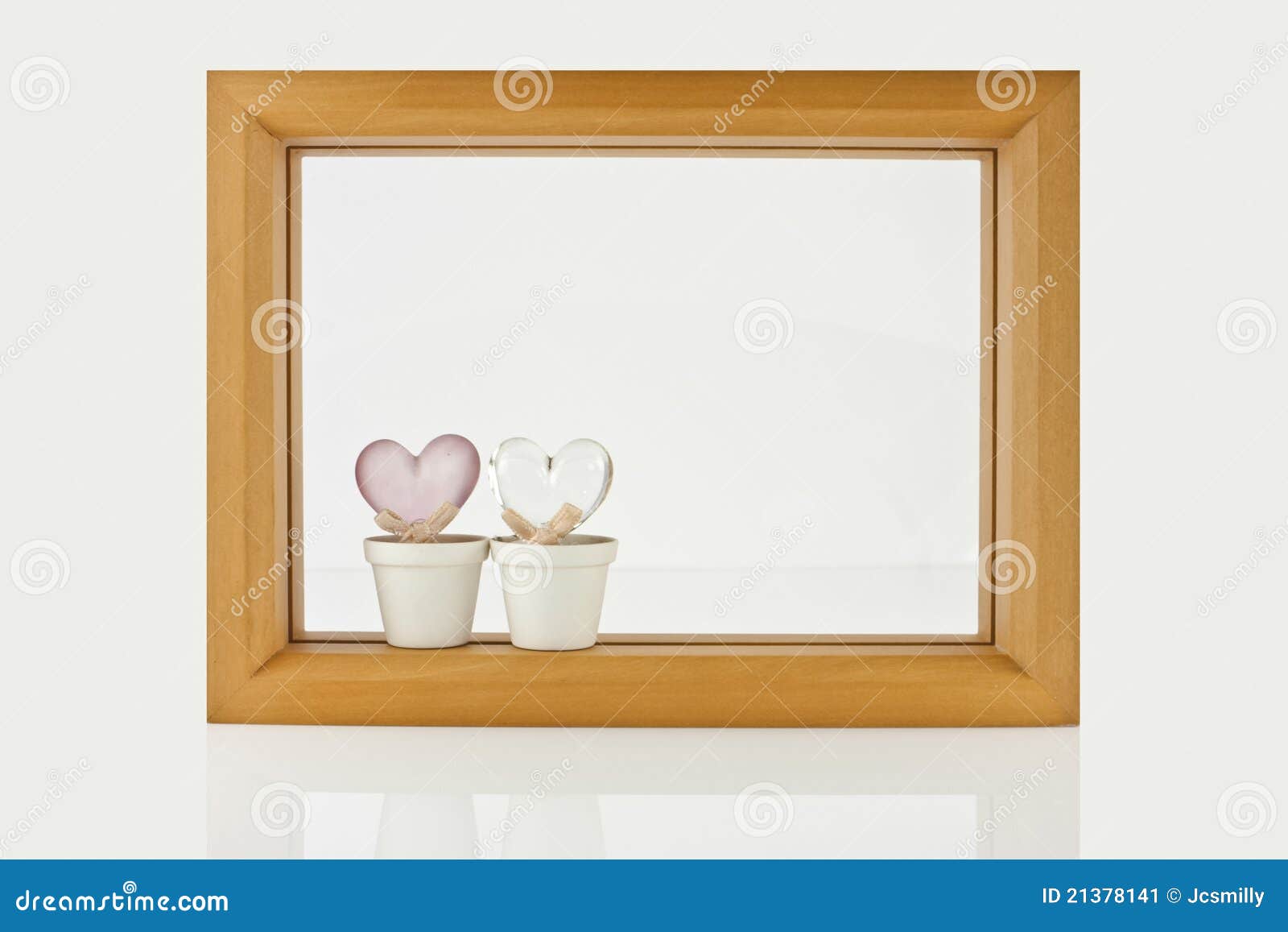 Wood Frame and Two Heart on White Background Stock Image - Image of ...