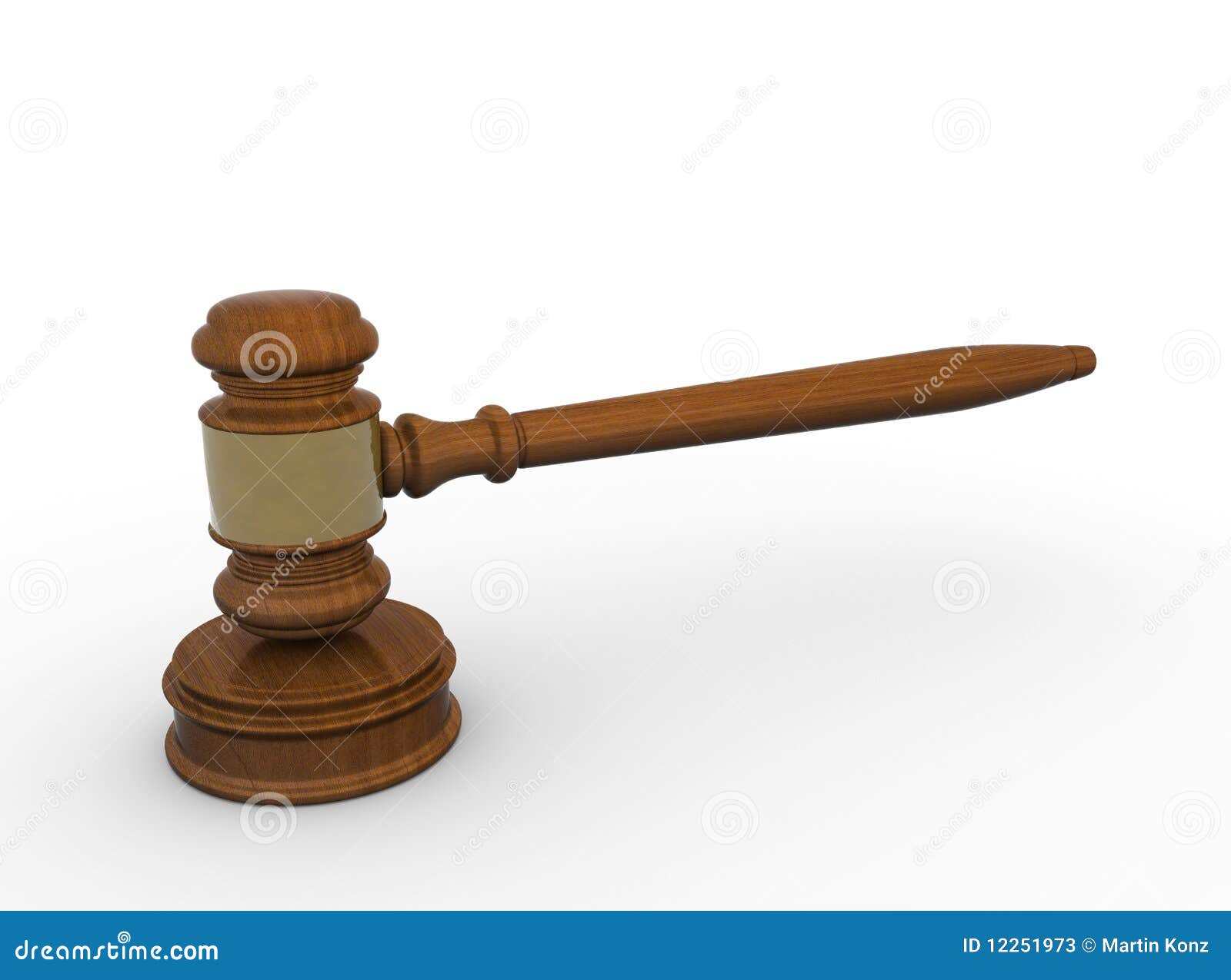 Wood Gavel on White Background Stock Illustration - Illustration of ...