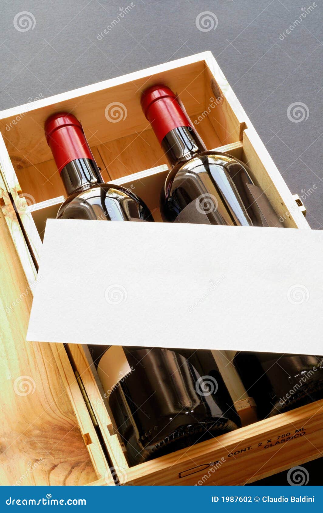 Wood Gift Box with Two Wine Bottles Stock Photo - Image of bottle ...