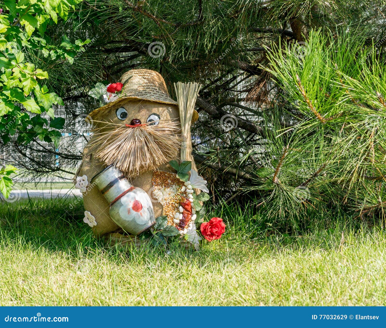 Wood Goblin With A Tree In Hands On A Black Background Royalty-Free ...