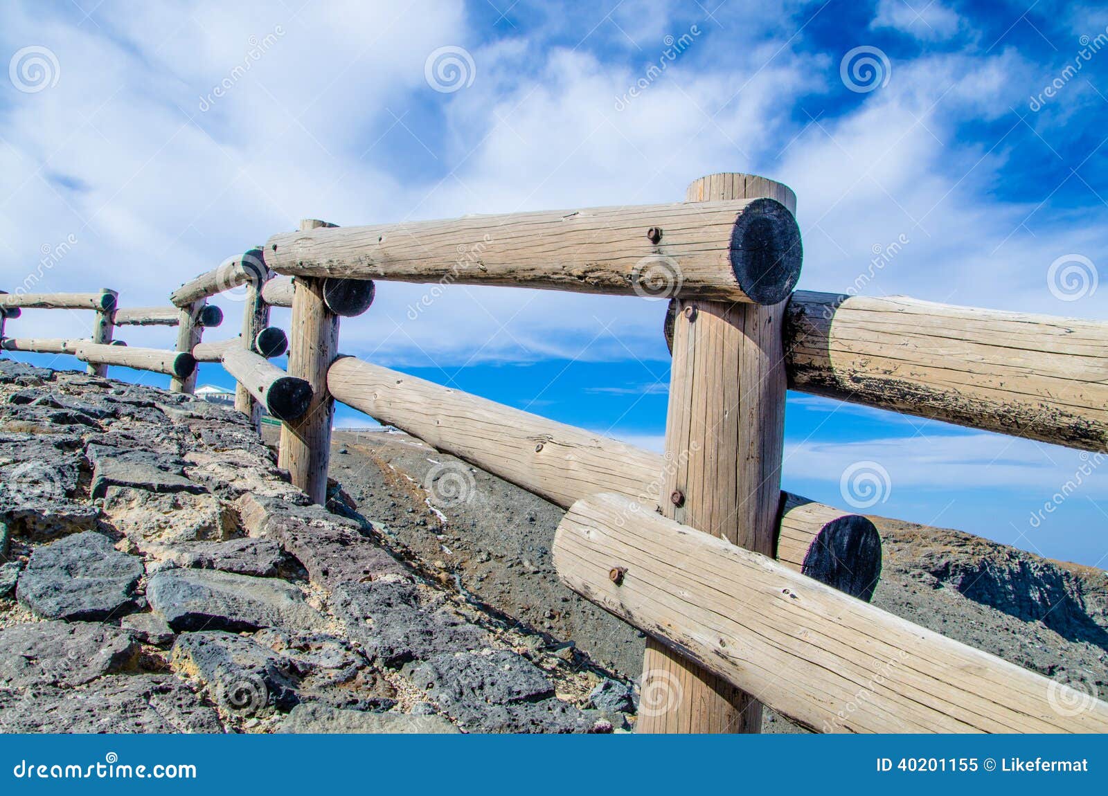 Wood guardrail stock image. Image of bluesky, breastwork - 40201155