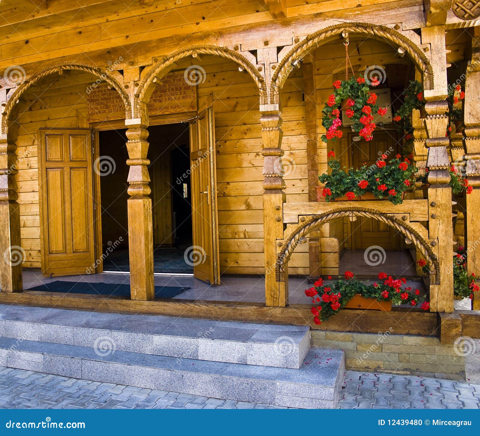 Wood hall stock photo. Image of building, planks, handicraft - 12439480