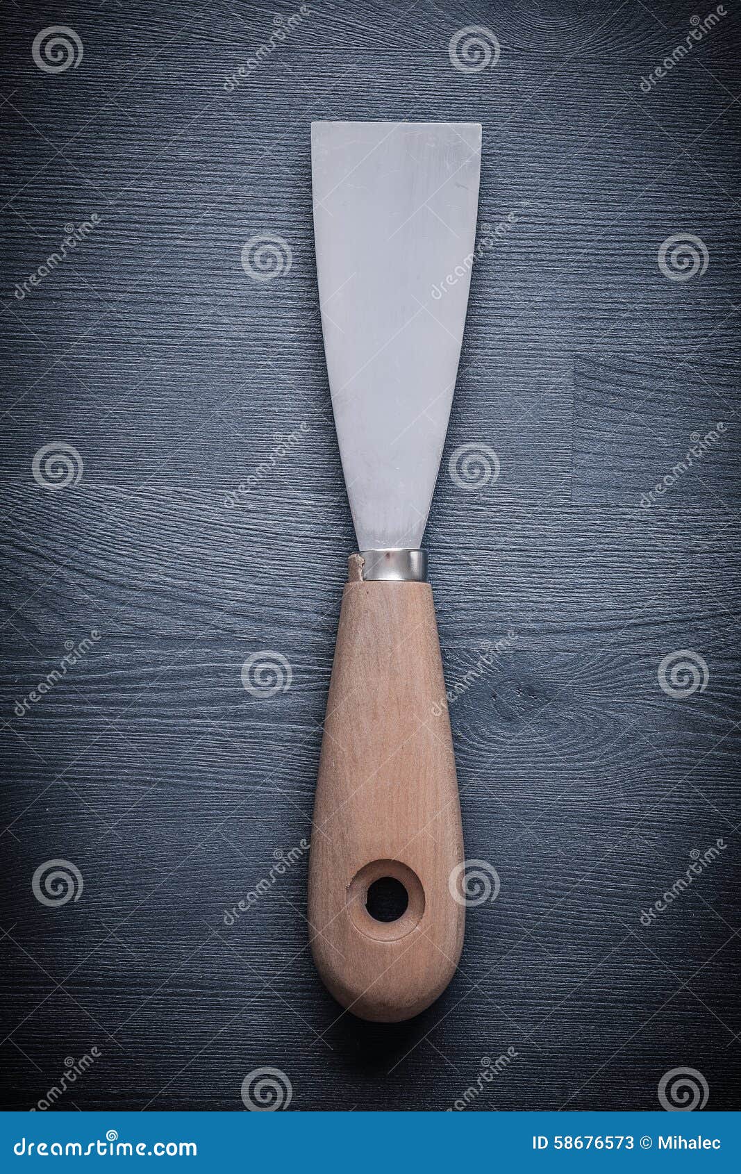 Wood Handled Paint Scraper on Wood Board Stock Image - Image of glazed ...