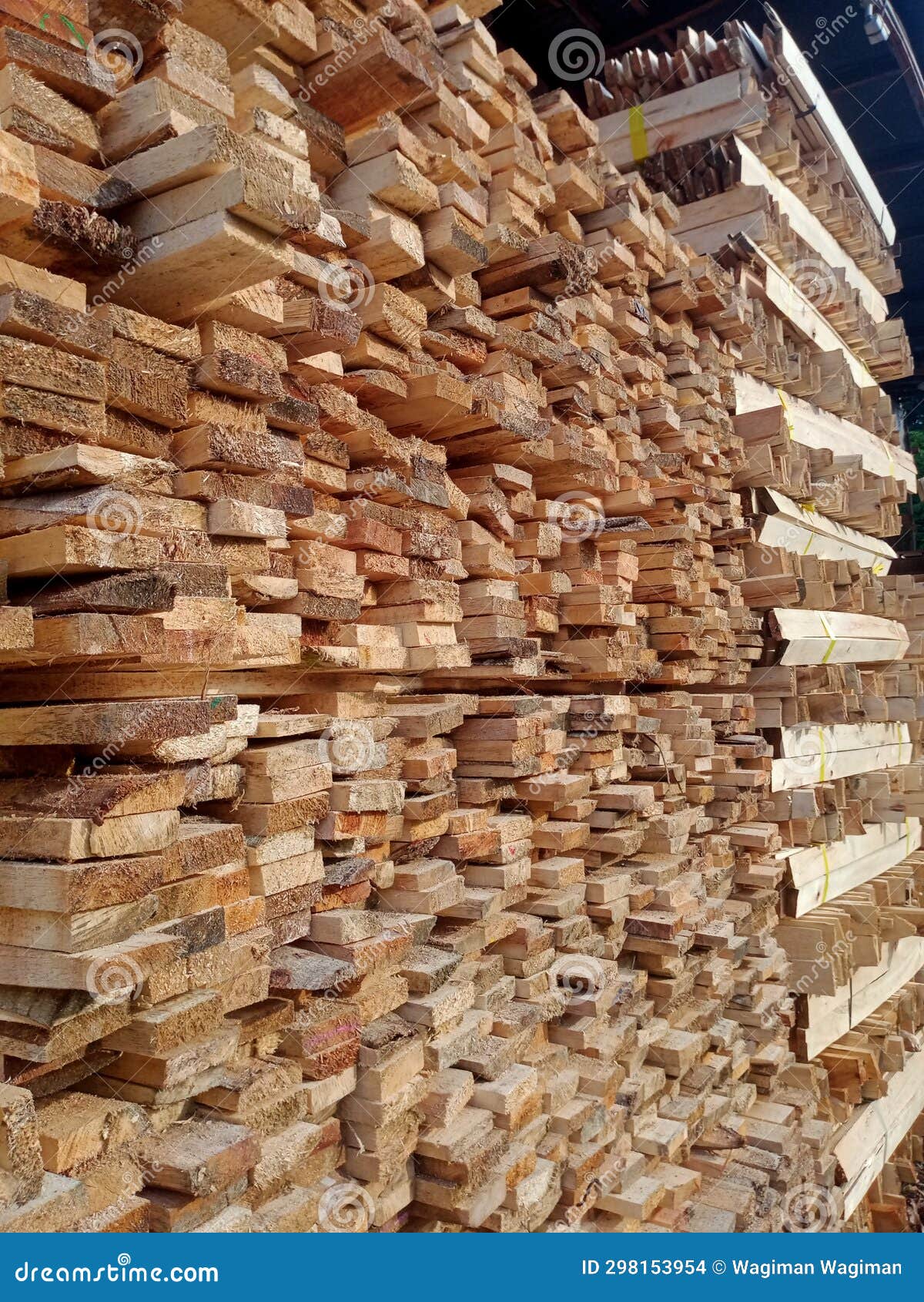 The Wood that Has Been Cut is Cut into Small, Long Blocks Stock Photo ...