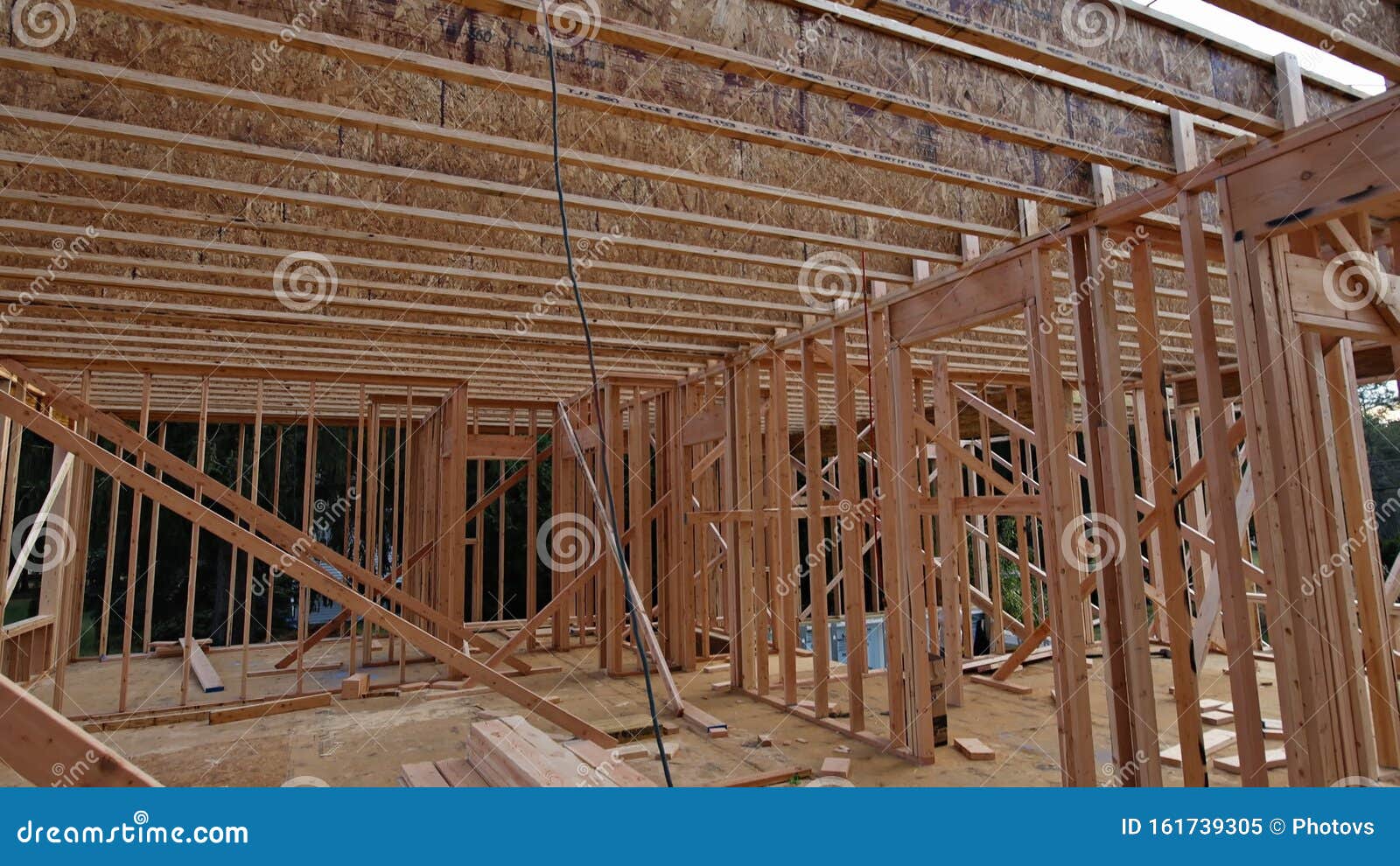 Wood Home Framing at Construction Building Frame Stock Video - Video of ...