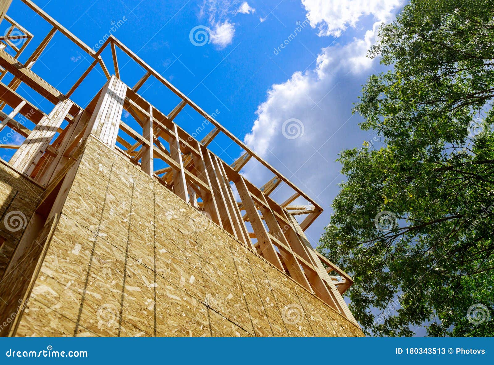 Wood Home Framing a House Under Construction Stock Image - Image of ...