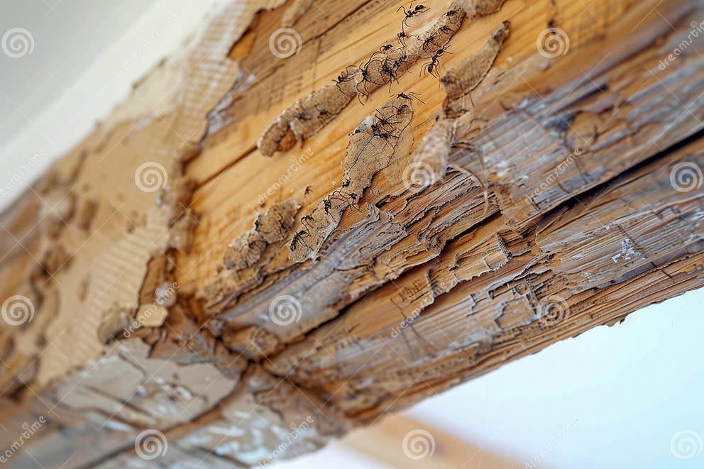 The Wood Home with Termites Damage. Termite Infested Stock Illustration ...