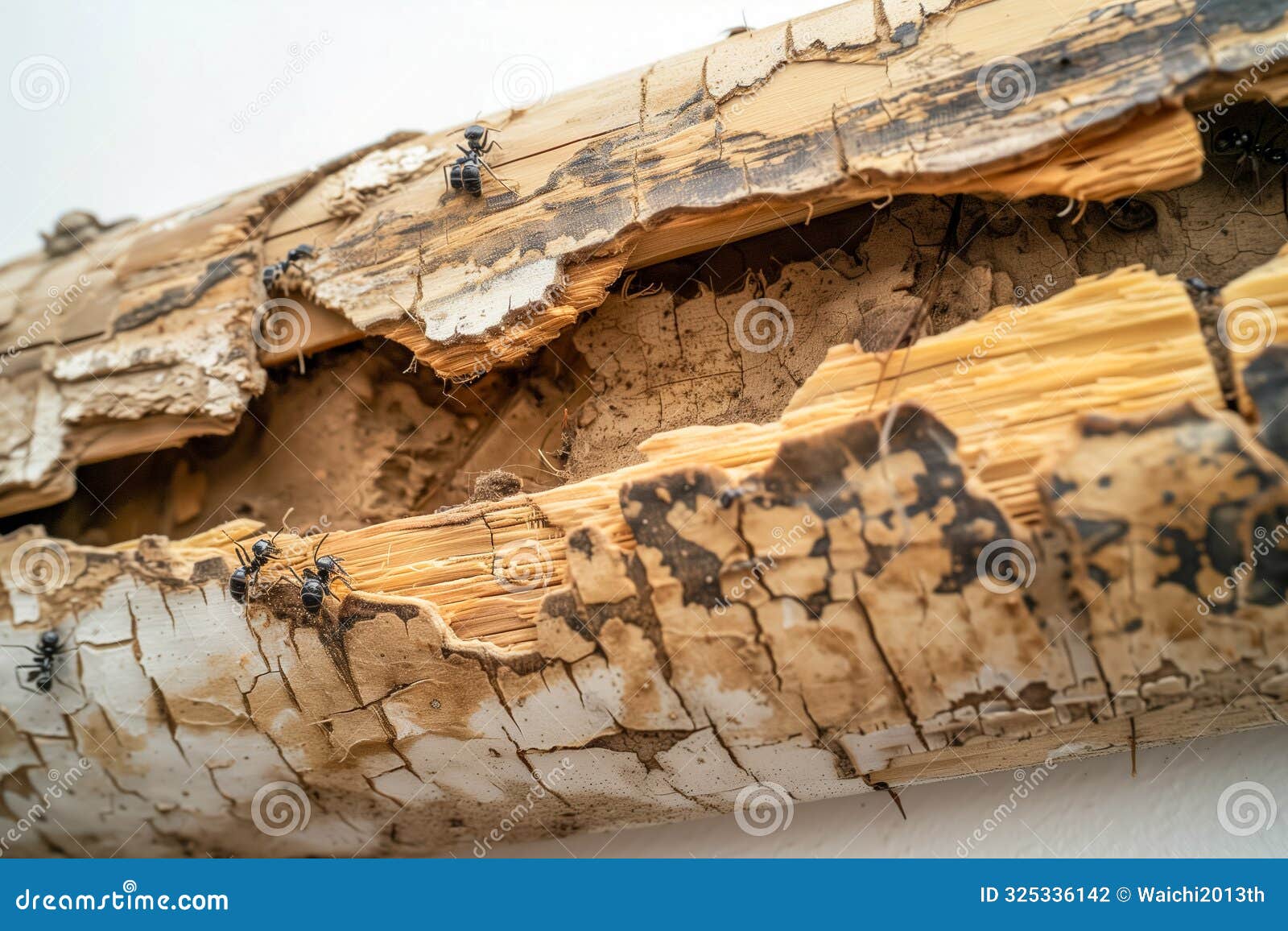 The Wood Home with Termites Damage. Termite Infested Stock Illustration ...