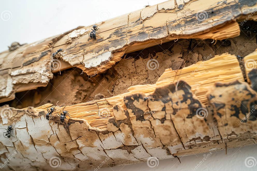 The Wood Home with Termites Damage. Termite Infested Stock Illustration ...