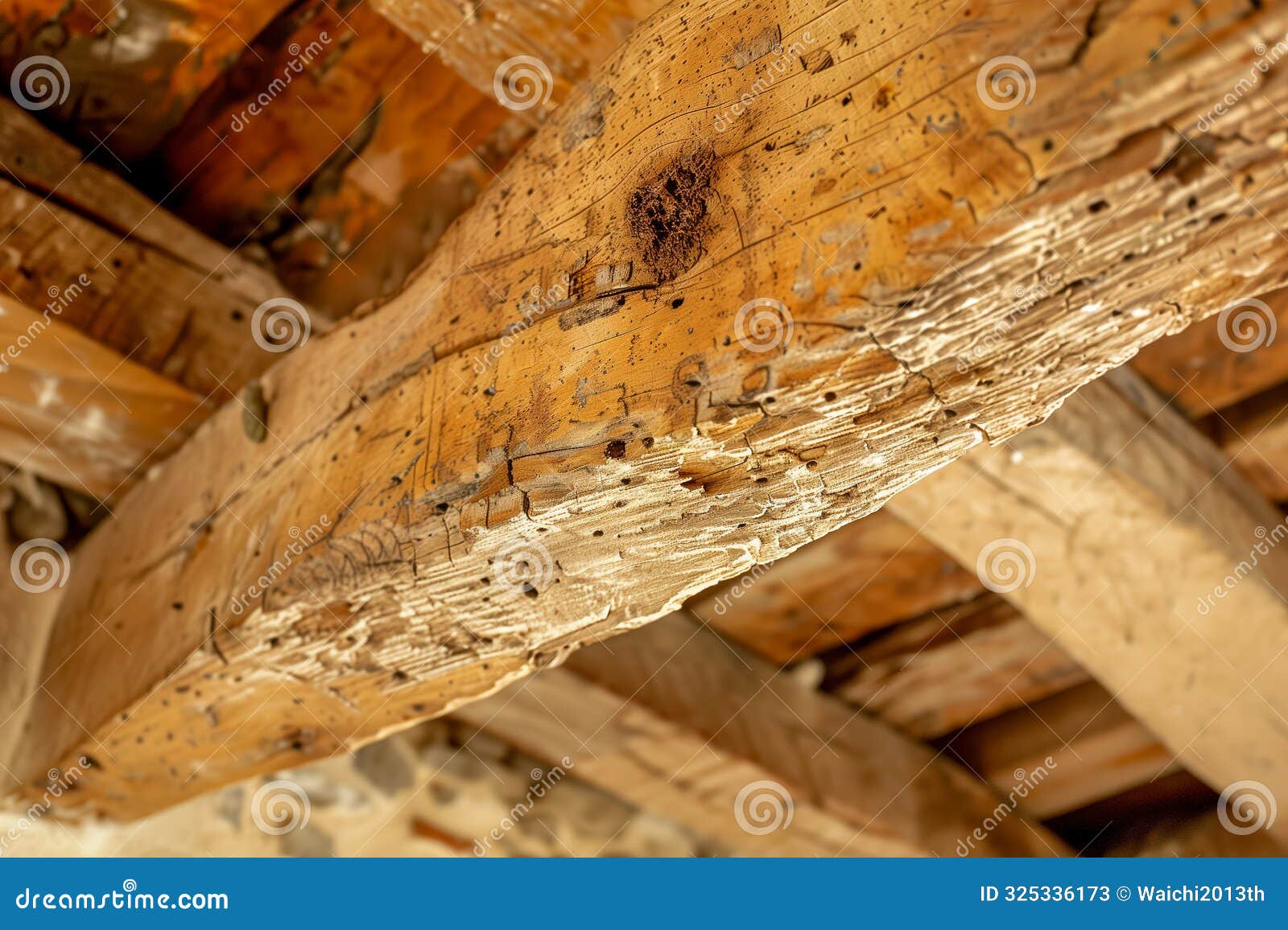 The Wood Home with Termites Damage. Termite Infested Stock Illustration ...