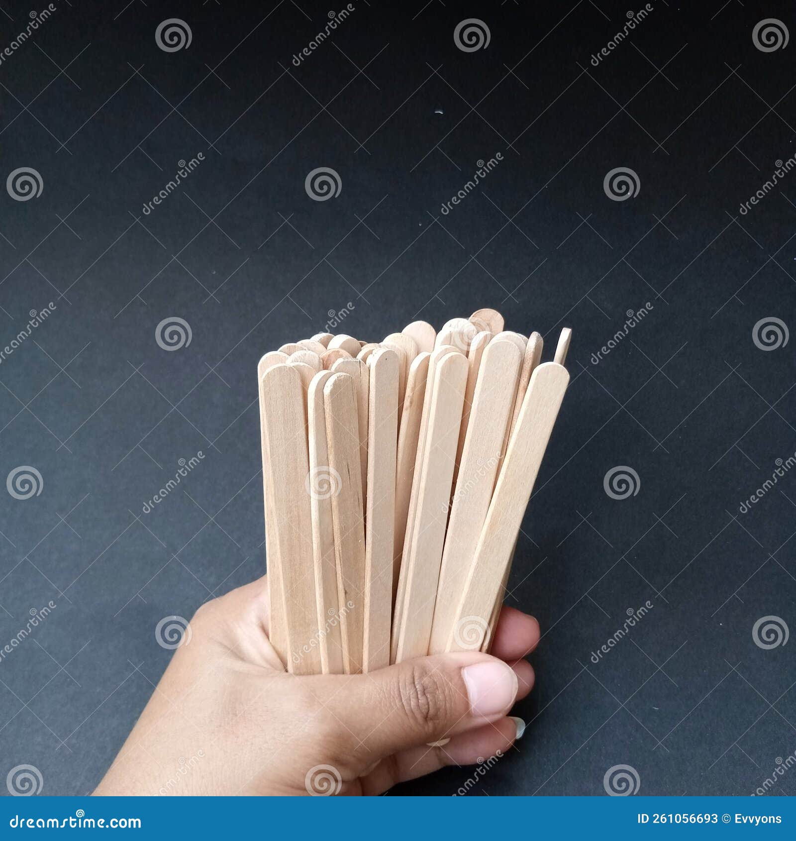 Wood Ice Cream Sticks Hold by Hand Stock Image - Image of cream ...