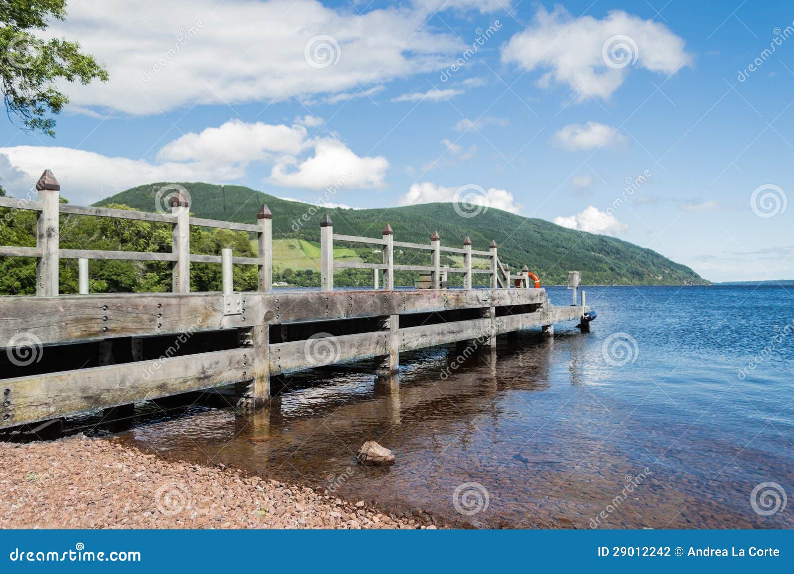 Wood jetty at Loch Ness stock photo. Image of popular - 29012242