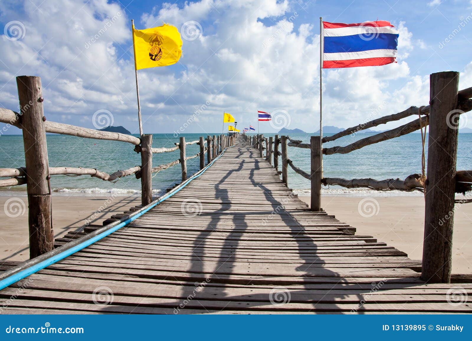 Wood Jetty in Southern Thai Sea, Stock Image - Image of speed, thailand ...