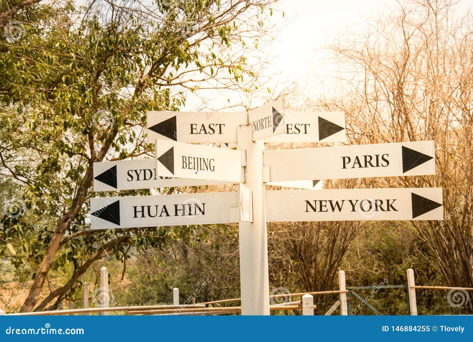 Wood Label Guide City Signboard Stock Image - Image of information ...