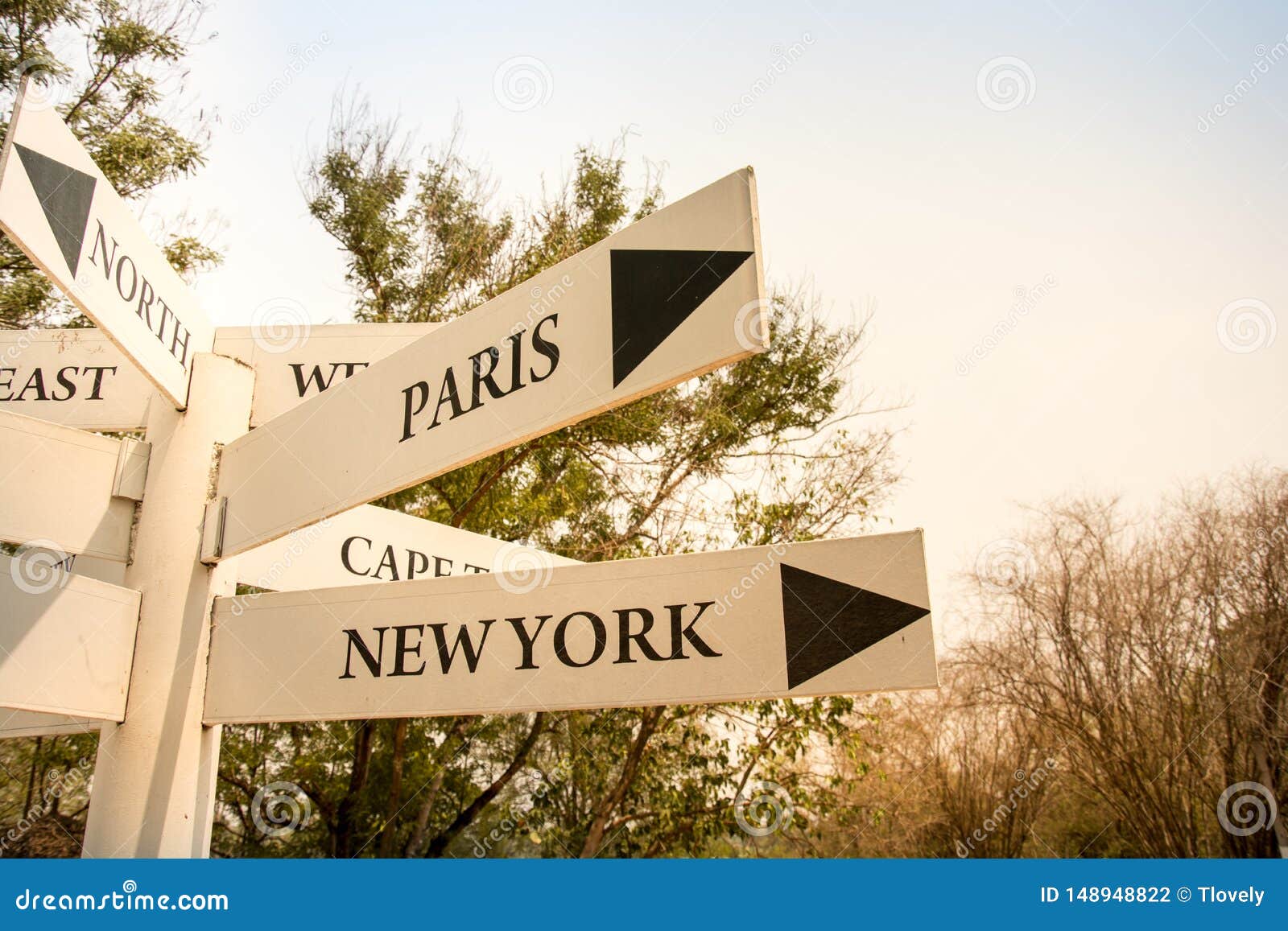 Wood Label Guide City Signboard Stock Photo - Image of pole, panel ...