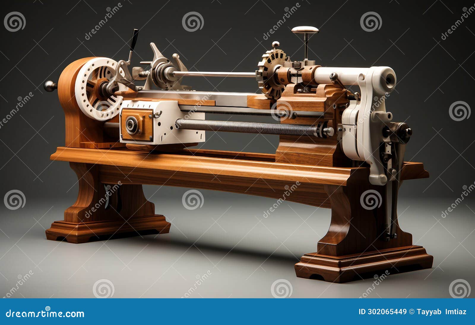 Lathe For Wood Turning, Vintage Illustration Cartoon Vector ...