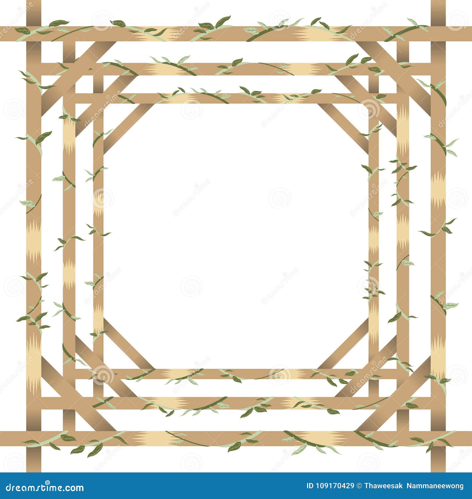 Wood and Leaf Frame and Border Stock Vector - Illustration of nature ...