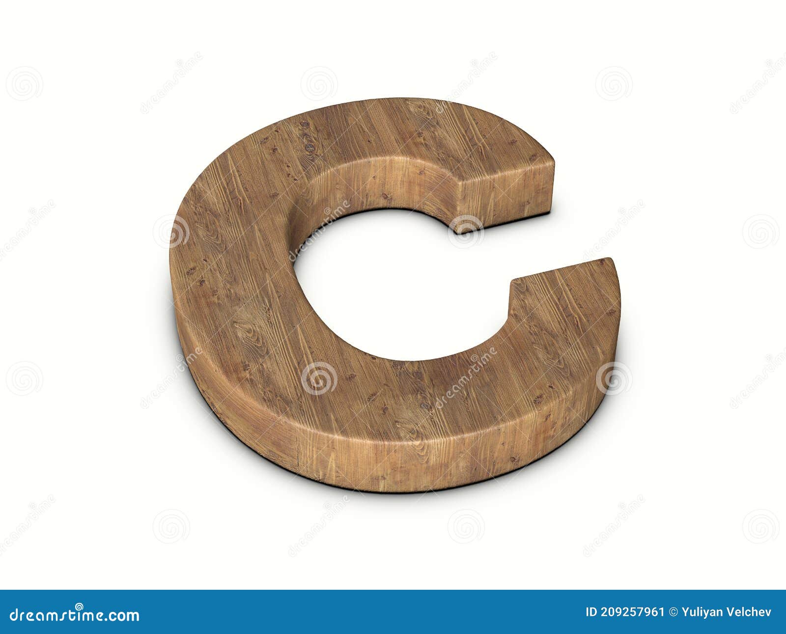 Wood letter C stock illustration. Illustration of wooden - 209257961