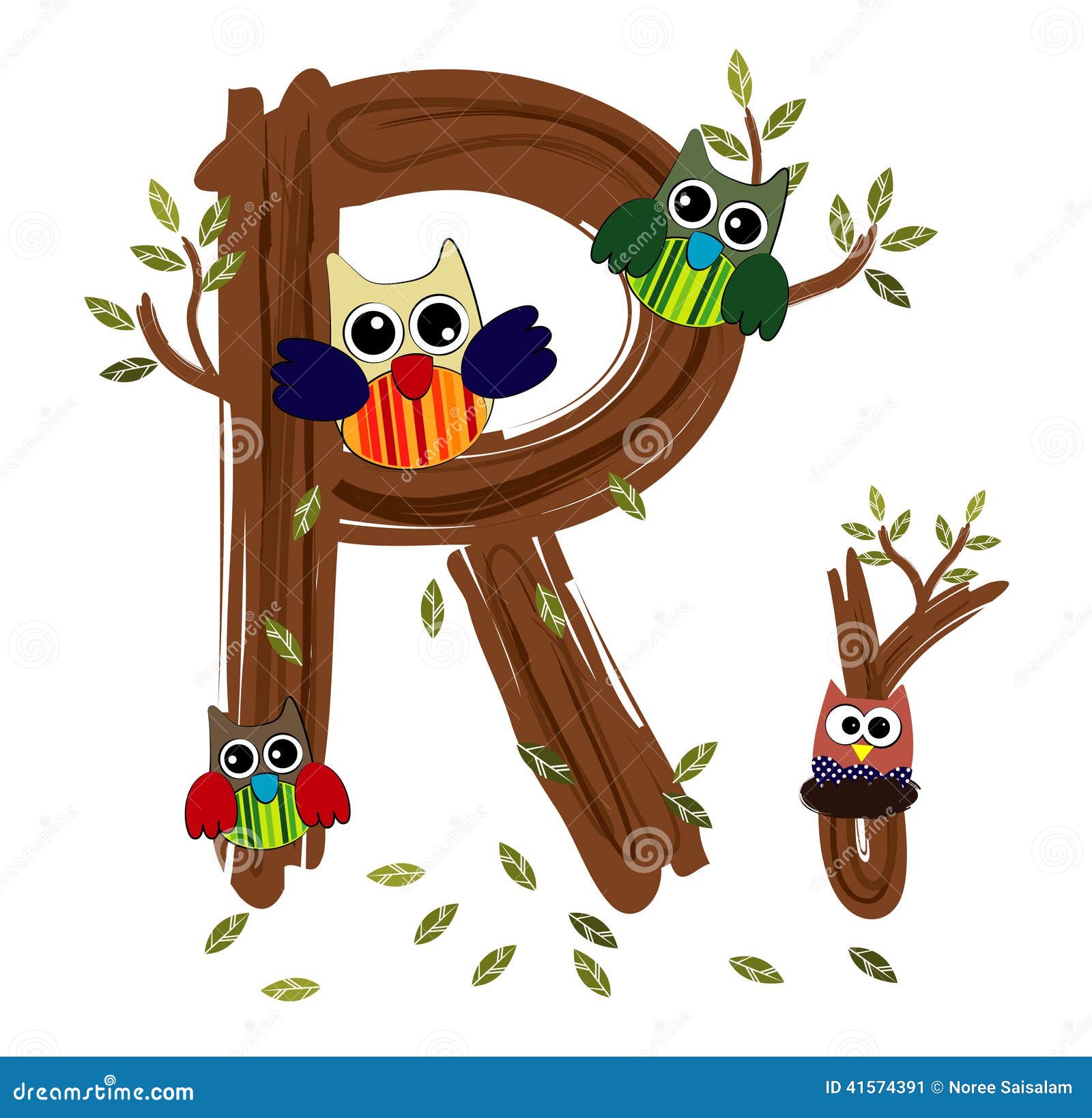 Wood Letter R owl Vector stock vector. Illustration of clip - 41574391