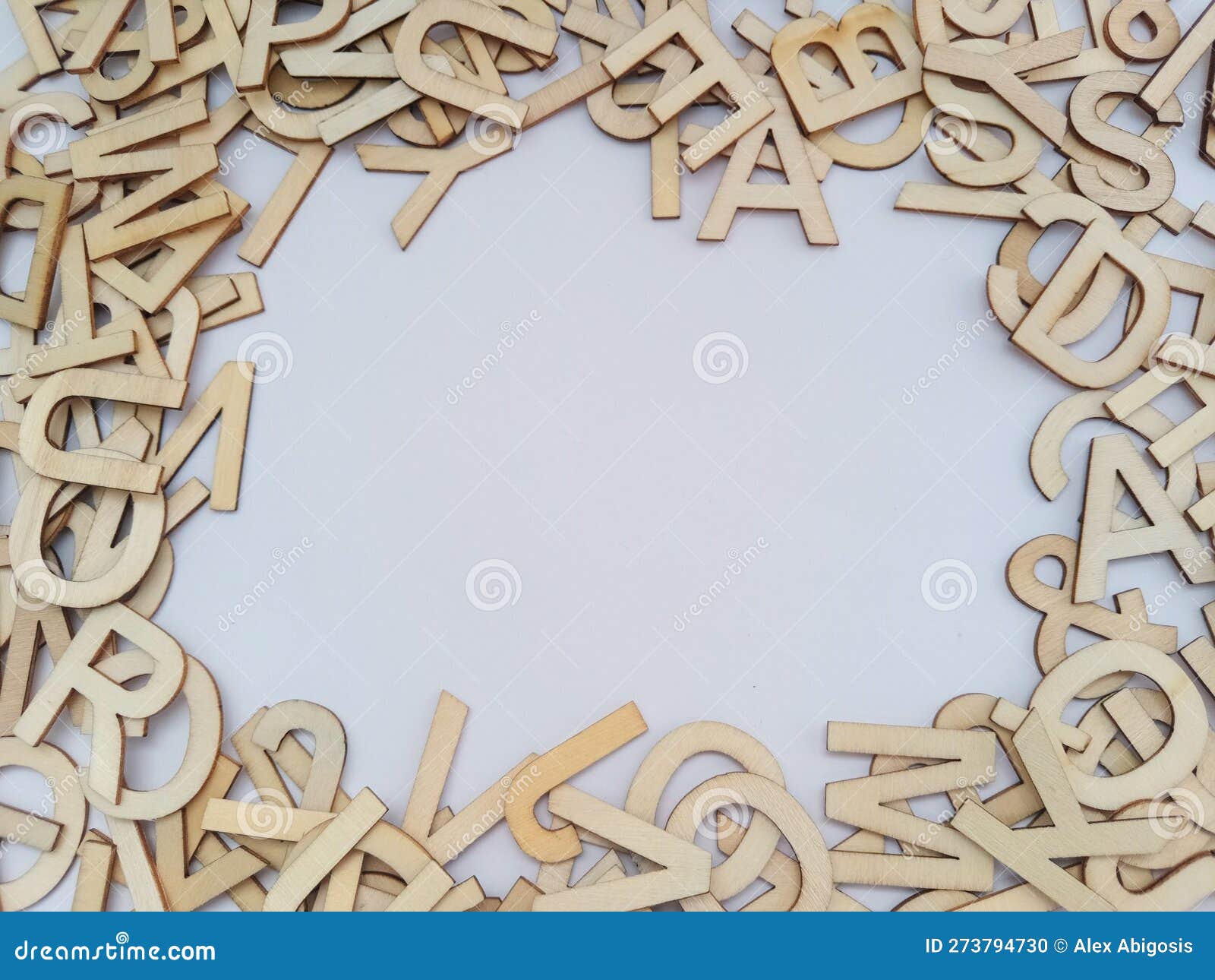 Wood Letters of the Alphabet Border on a White Background Stock Photo ...