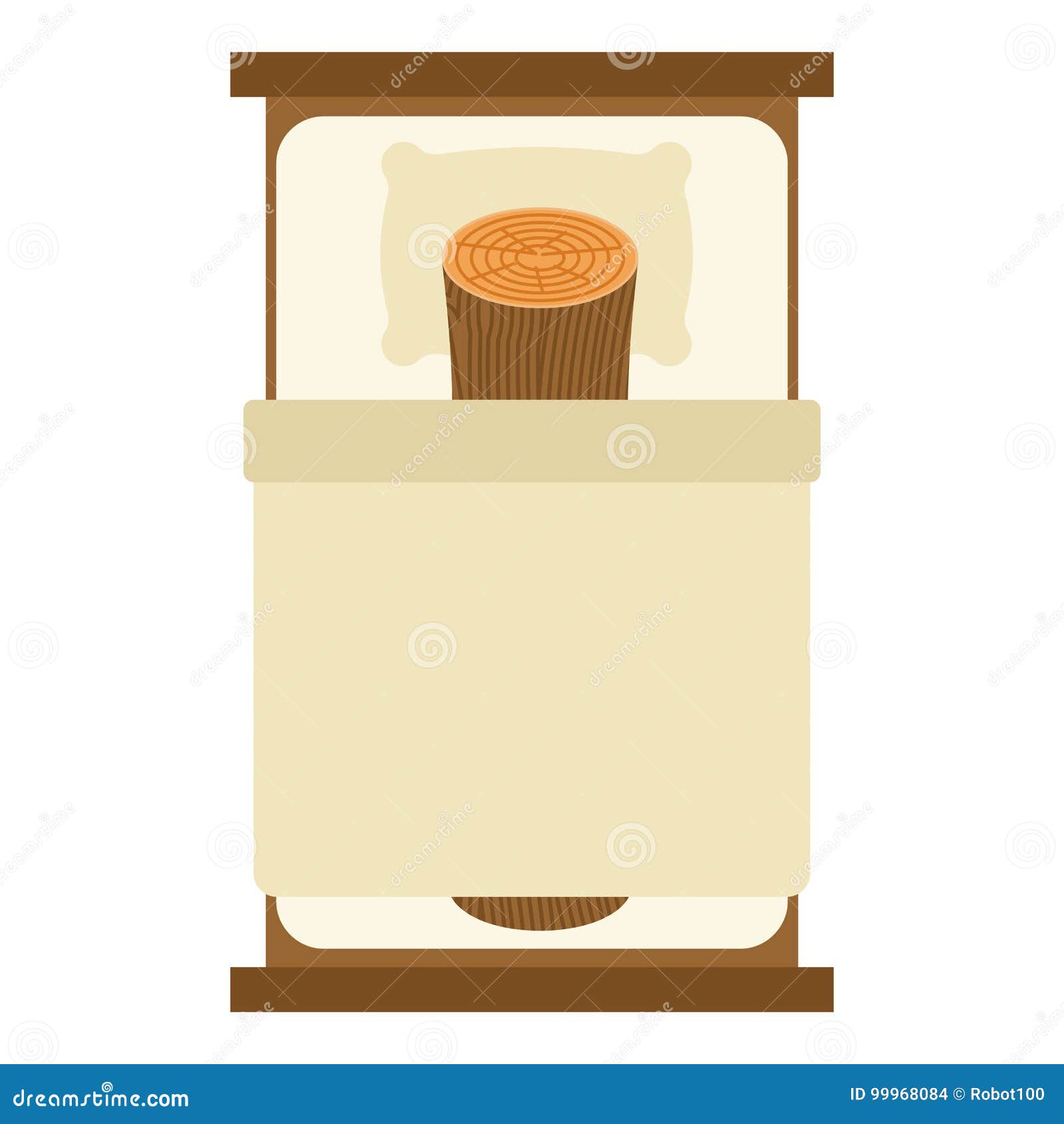 Wood Log In Bed Bad Sex Vector Illustration Stock Vector