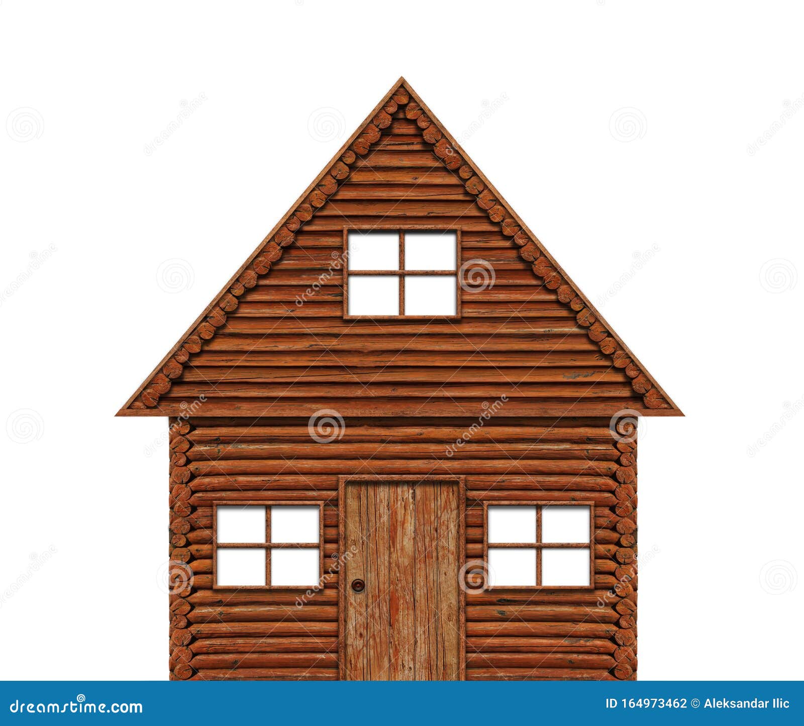Wood Log Cabin Isolated on White Background Stock Illustration ...