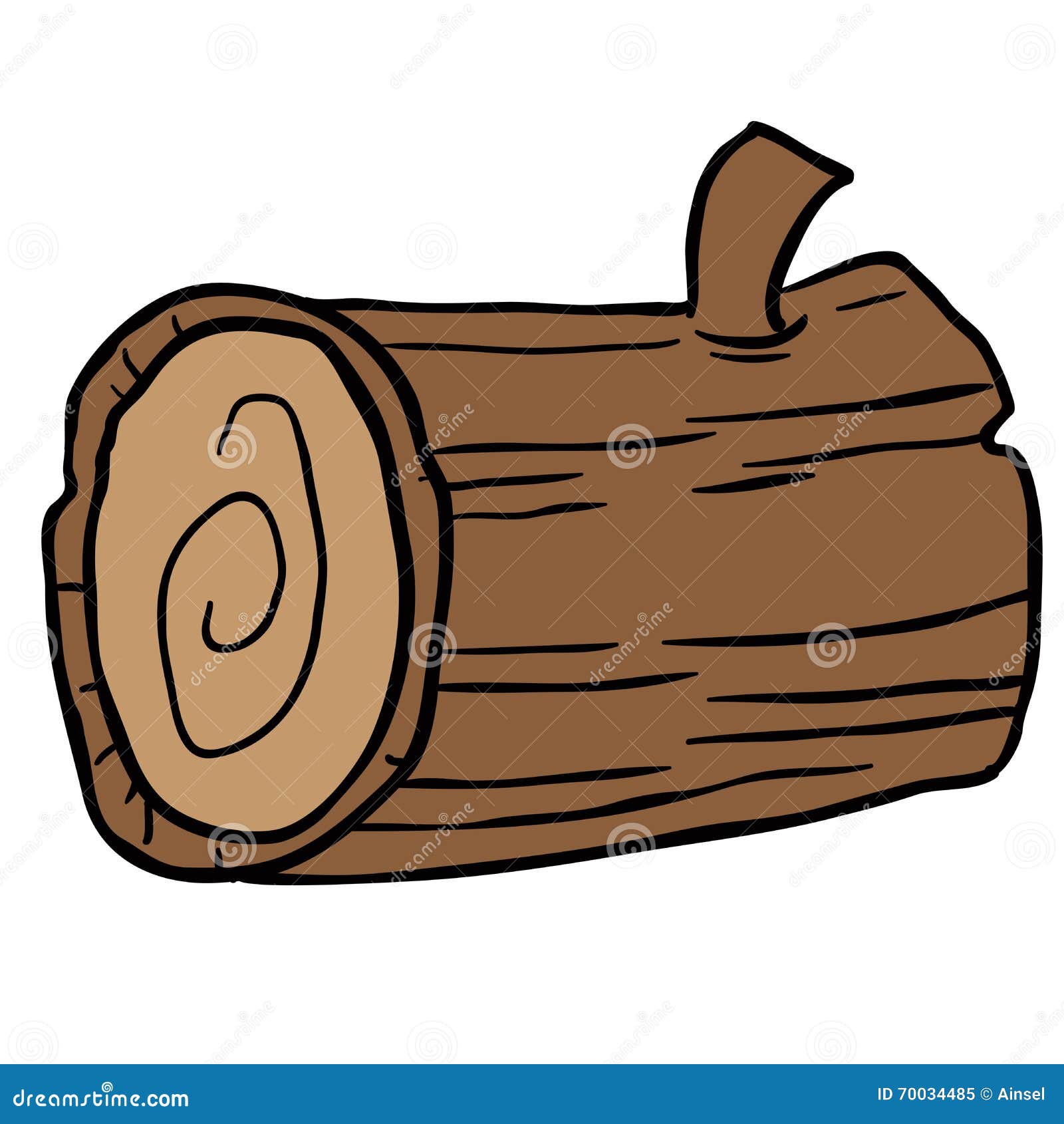 Wood log cartoon stock vector. Illustration of drawing - 70034485