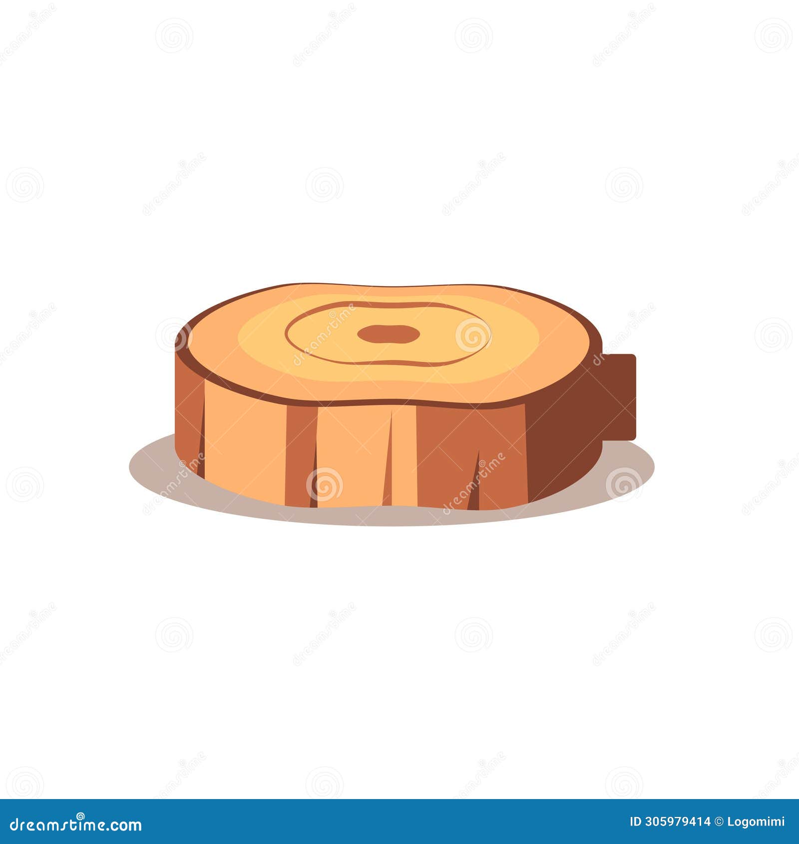 Wood Log Cut Vector Image, Flat Design Style Illustration Stock ...