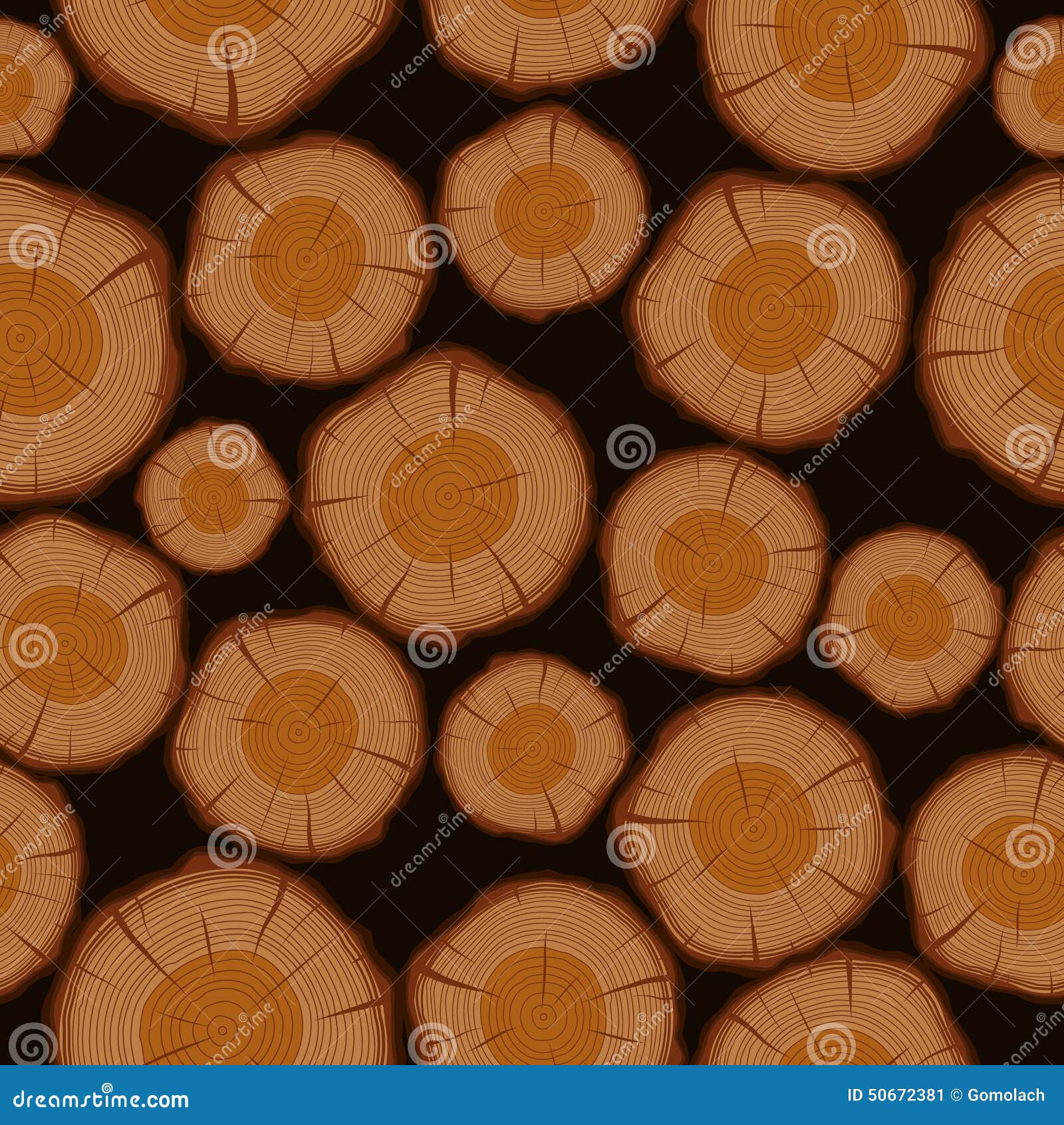Wood Log Cuts Seamless Pattern Background Stock Vector - Illustration ...
