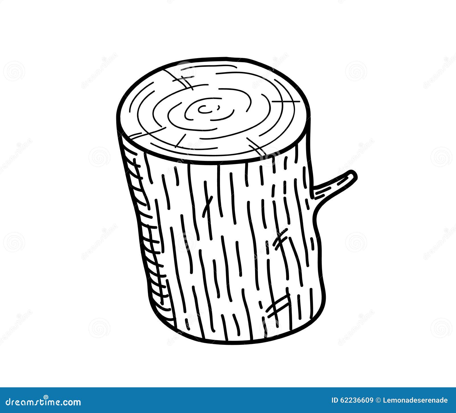 Wood Log Doodle stock vector. Illustration of lumber - 62236609