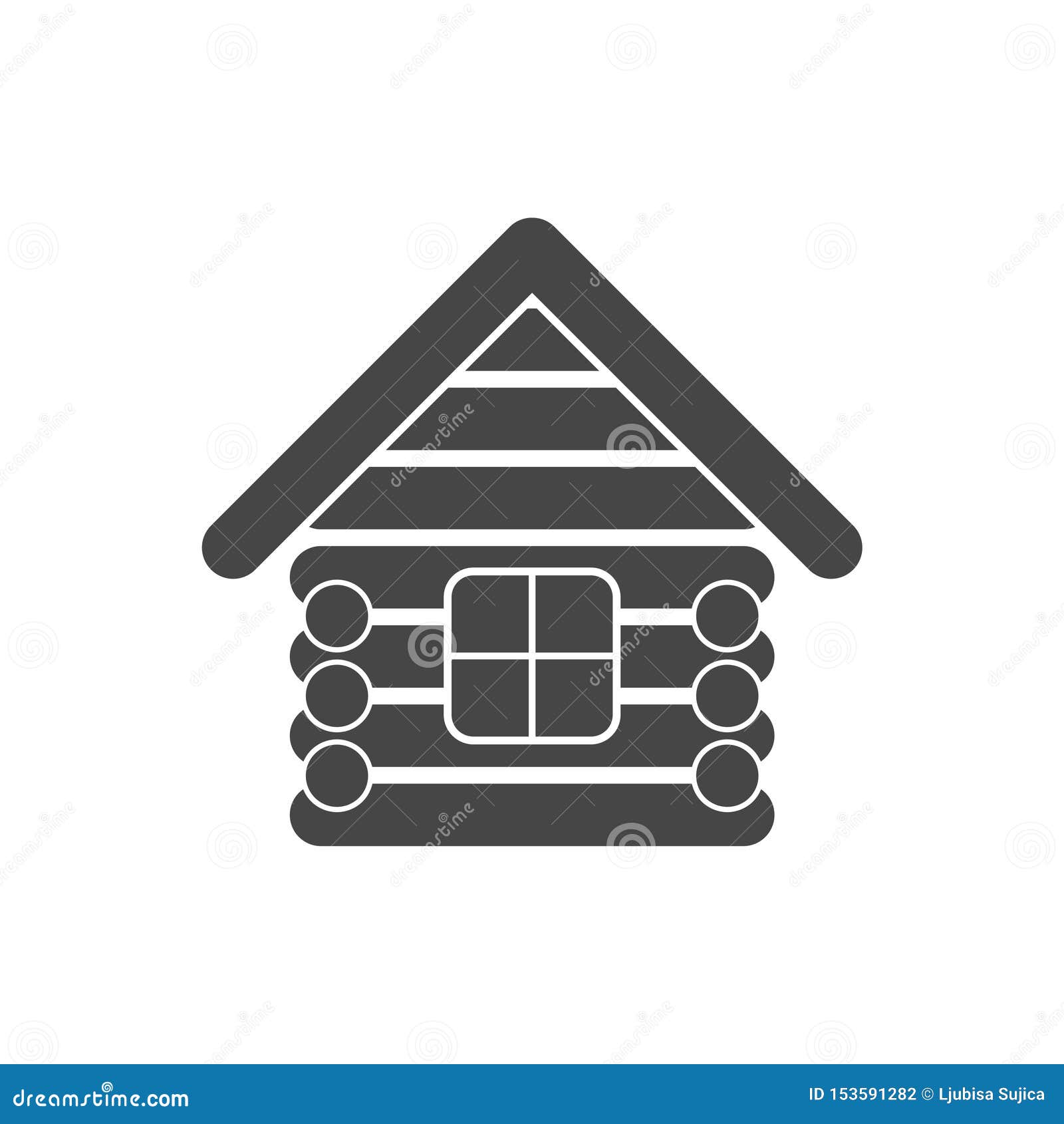 Wood Log House Icon Vector Illustration Stock Vector - Illustration of ...