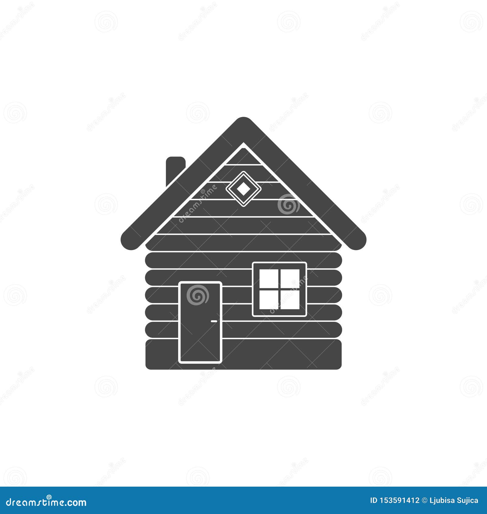Wood Log House Icon Vector Illustration Stock Vector - Illustration of ...