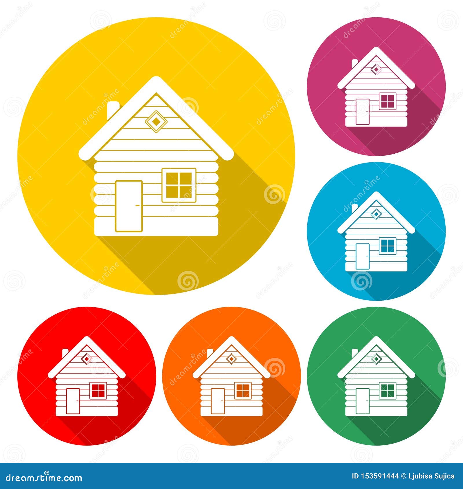Wood Log House Icon Vector Illustration Stock Vector - Illustration of ...