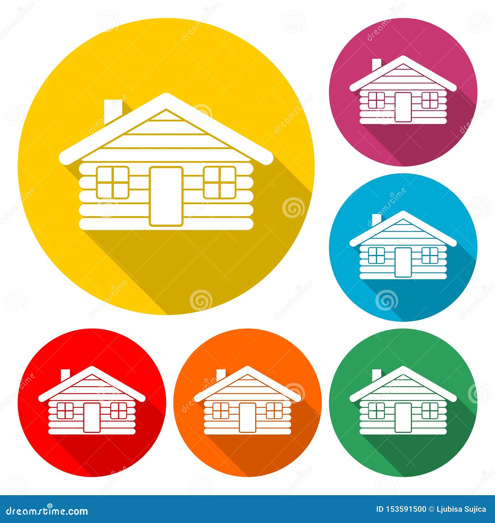 Wood Log House Icon Vector Illustration Stock Vector - Illustration of ...