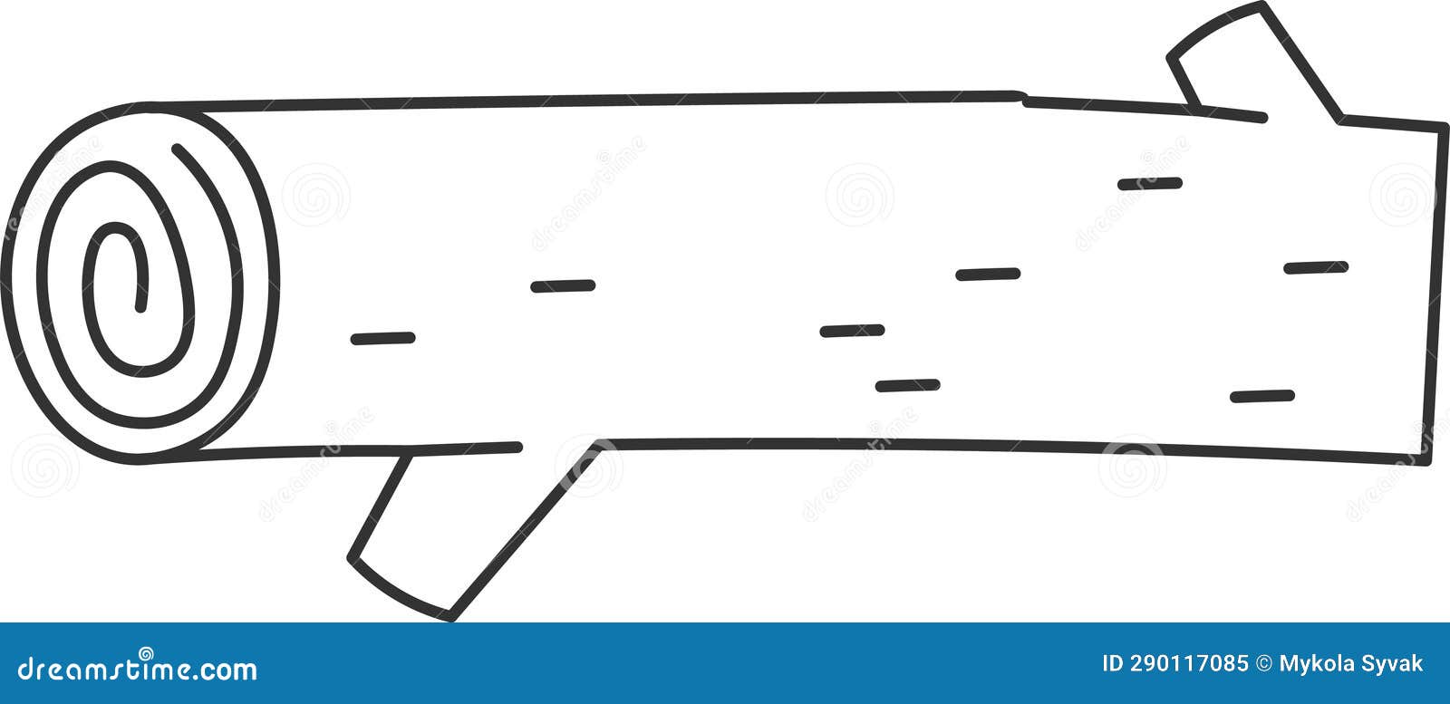 Wood Log Outline stock vector. Illustration of line - 290117085